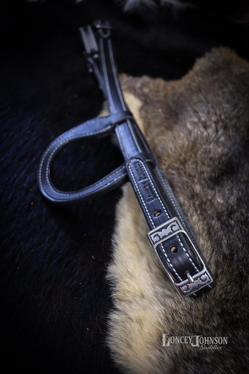 Black Loop Ear Bridle with Poll Buckls – Loncey Johnson Saddles