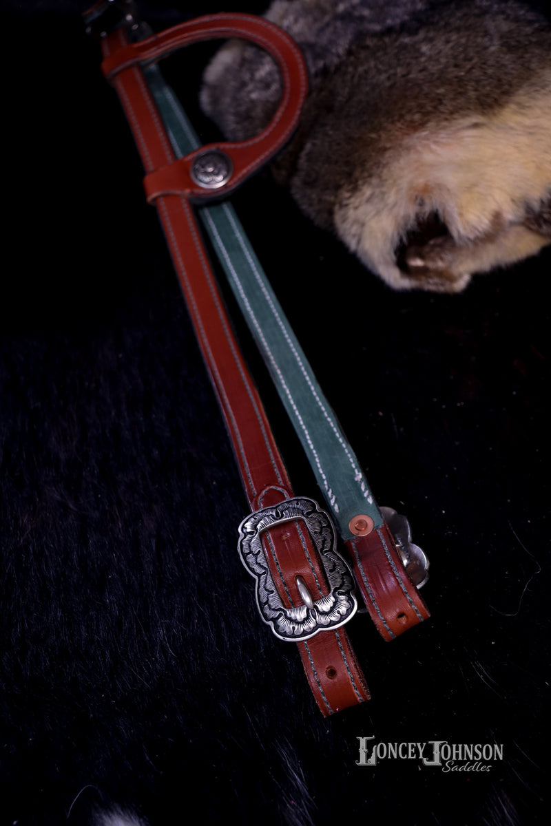 English Bridle Leather Loop Ear Headstall With Poll Buckle – Loncey ...